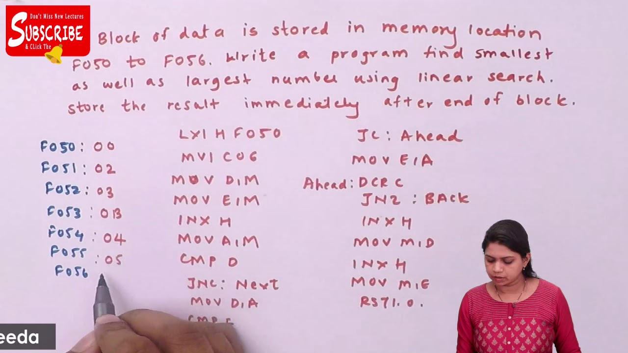 Assembly Language Programming in 8085 Microprocessor (Example 3) - Instruction Set and Programming