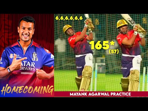 Mayank Agarwal Scored 165* (57) Today in RCB Practice Session | Mayank Agarwal in RCB Camp