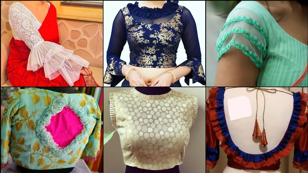 Trending Frill Blouse Back Neck Gala Ki Designs - Blouse Designs ...