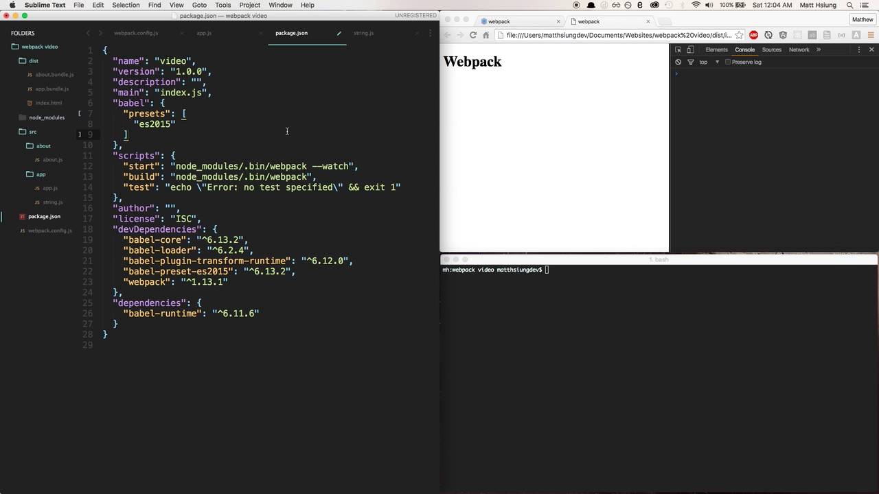 Webpack Config Basics 5a. Babel-runtime