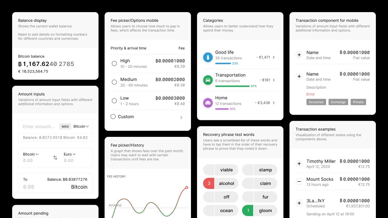 Bitcoin wallet UI kit intro