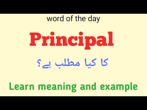 Principal meaning in urdu |english |Principal k kia matlab hai