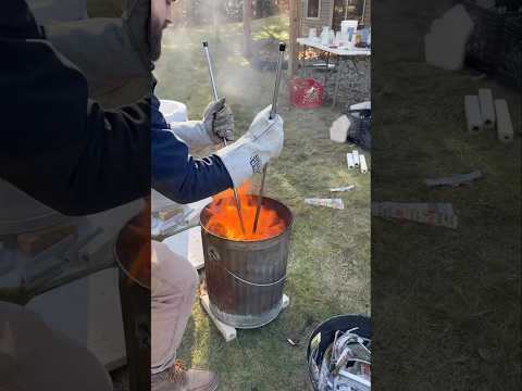 Raku firing a lobster sculpture π¦π₯ #raku #clay #ceramics #pottery #kiln #lobster #sculpture #pyro