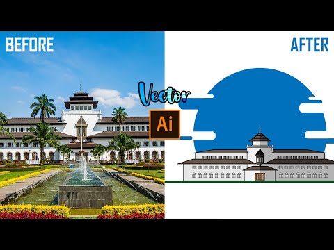 Membuat Vector Sederhana Gedung Sate Bandung dengan Adobe Illustrator CS6