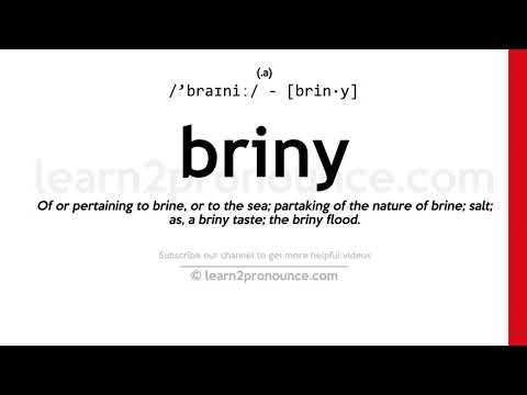 Pronunciation of Briny | Definition of Briny