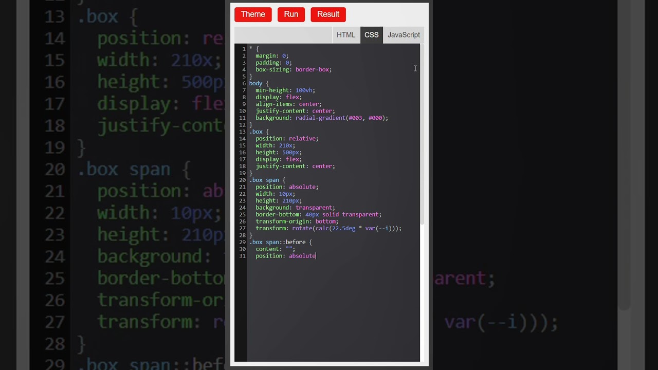Rotating Light Beam Effect | HTML CSS