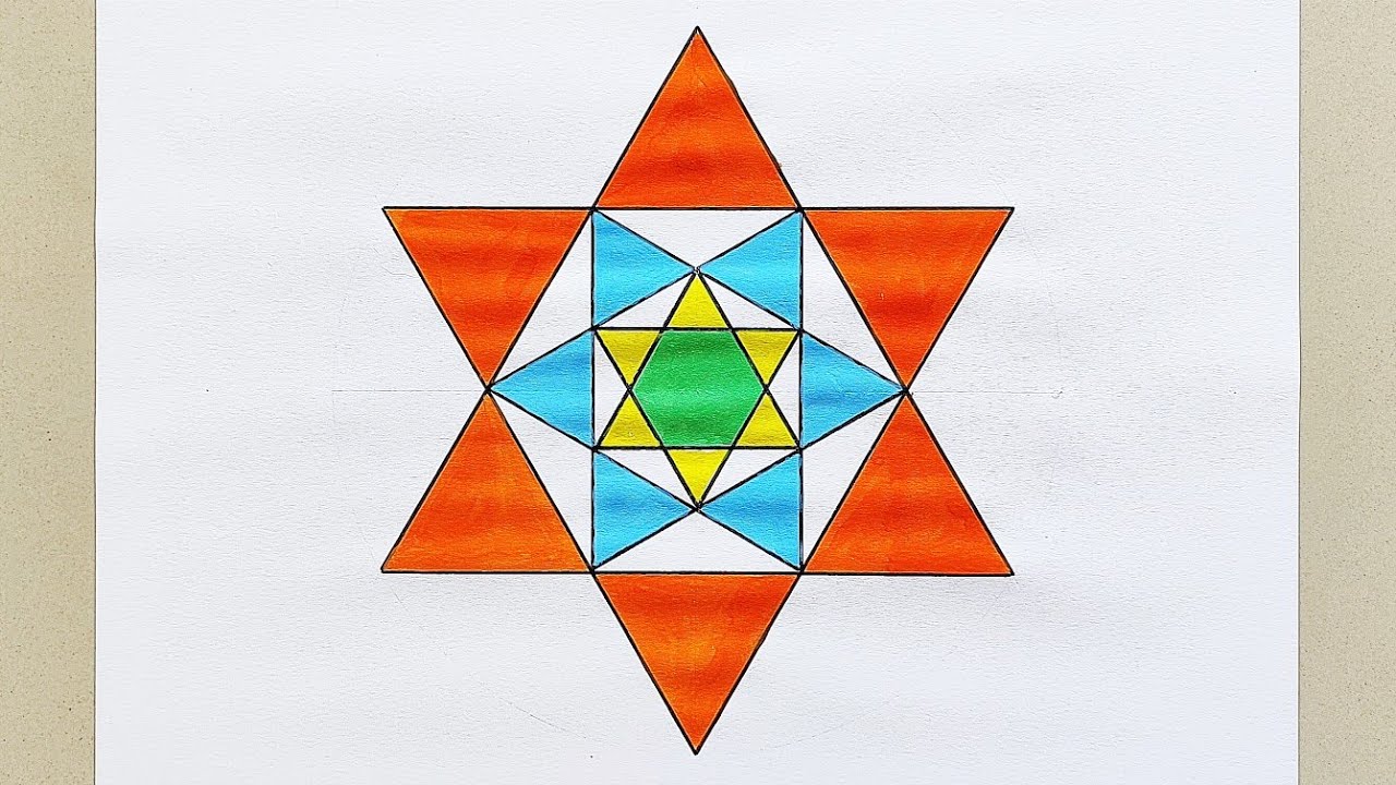 How to Draw Star Pattern with Step by Step || Six Pointed Star pattern Drawing || Learn & Art