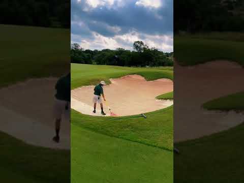 Golf Course Maintenance - Hand Raking Bunkers #satisfying