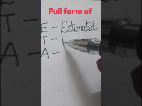ETA full form #shorts #fullform #learnenglish #learnfullforms #acronyms #shortforms #english