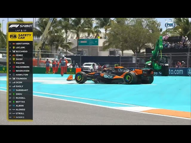 VIDEO: Accidente múltiple en arranque del F1 Sprint de Miami