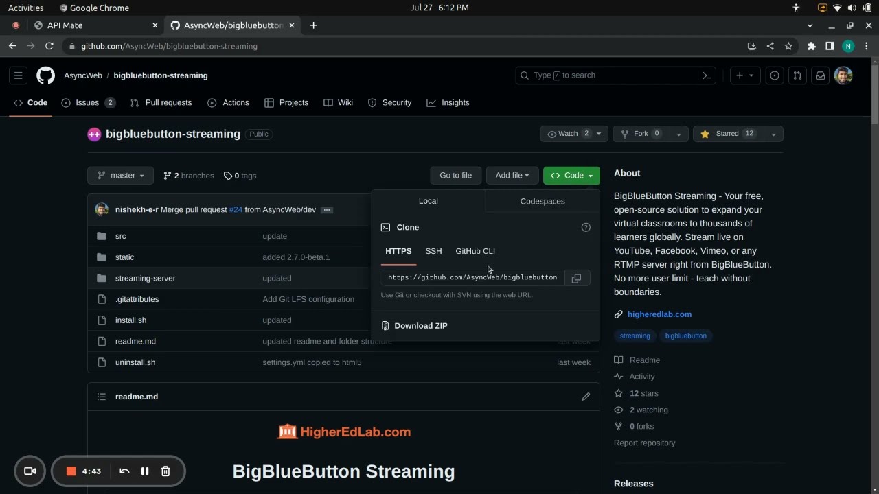 BigBlueButton Streaming Installation