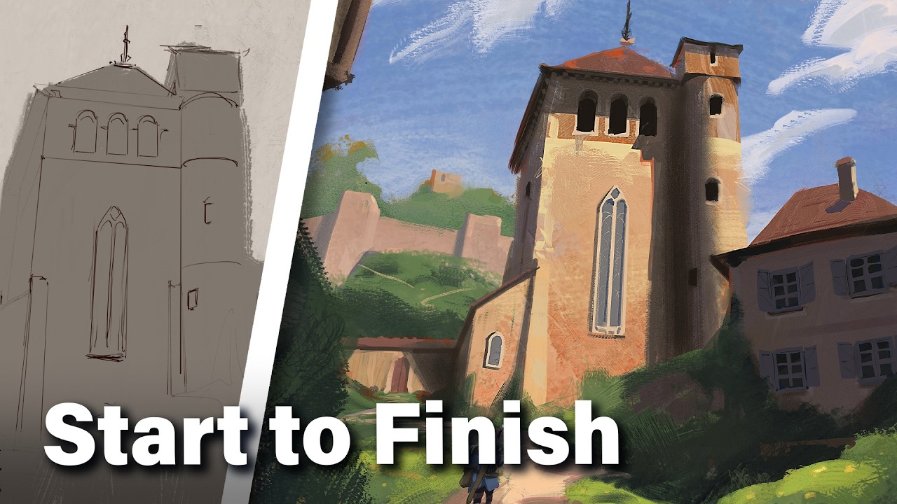 How I Paint Environment Concept Art (Digital Painting Tutorial)