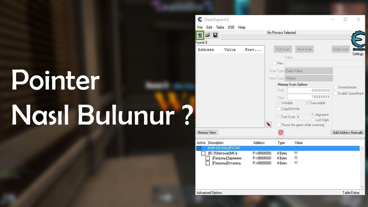 Cheat Engine Pointer Nasıl Bulunur ?