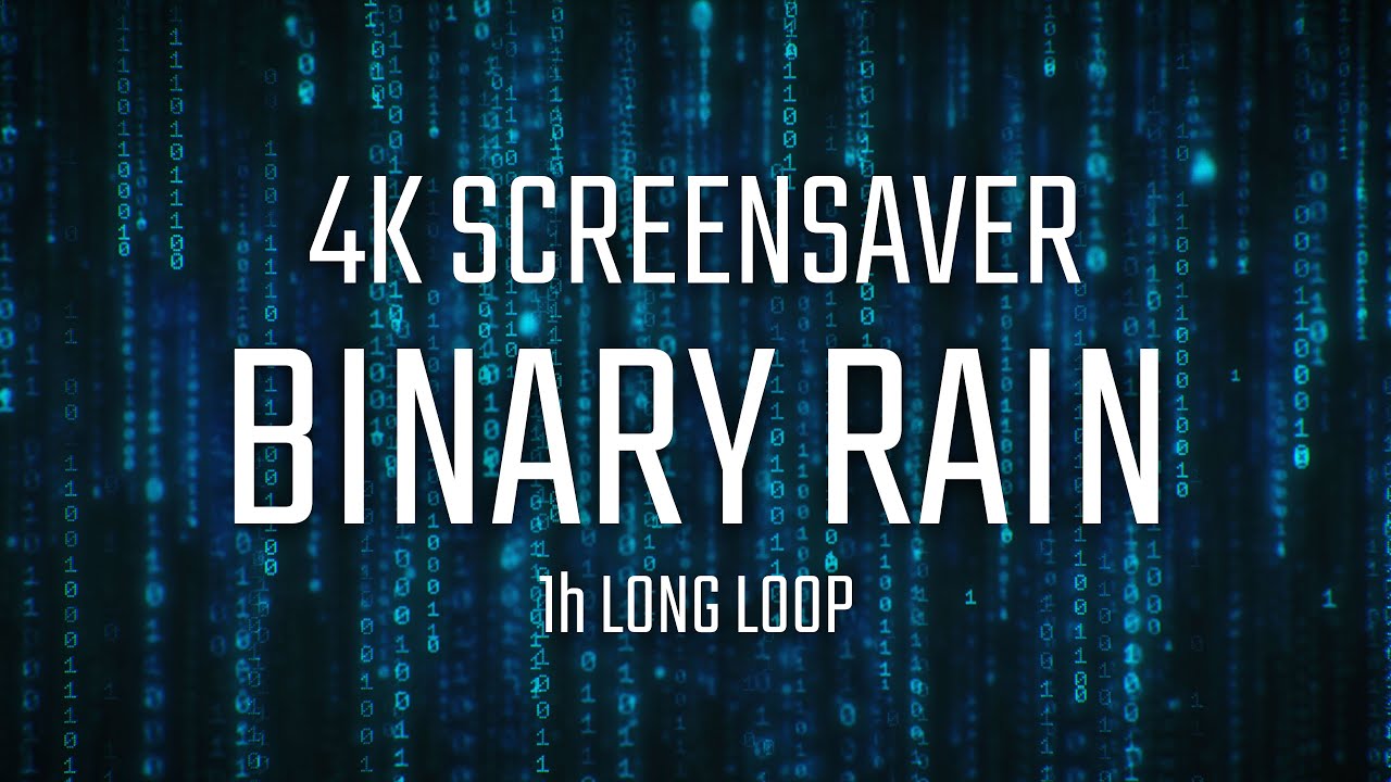 4K Screensaver - Binary Rain 1-Hour - Phone Live Wallpaper