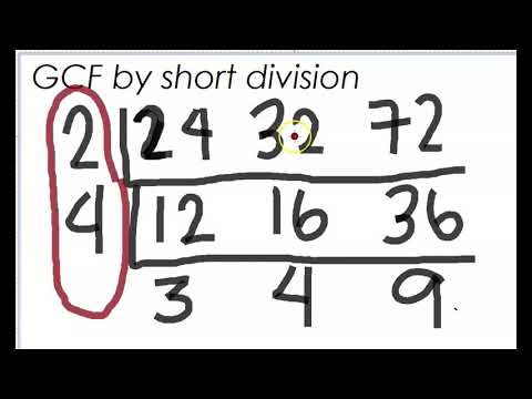 Greatest Common Factor (GCF) by Short Division