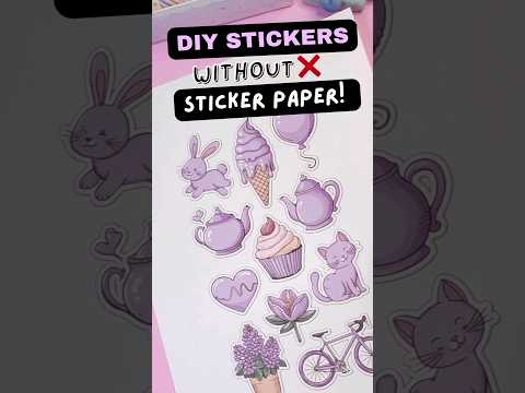 Cute & Aesthetic stickers without butter paper #ytshorts #stickers #trendingshorts #stickersdiy