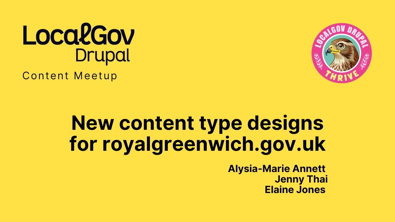 New content type designs for royalgreenwich.gov.uk