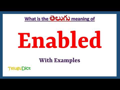 Enabled Meaning in Telugu | Enabled in Telugu | Enabled in Telugu Dictionary |