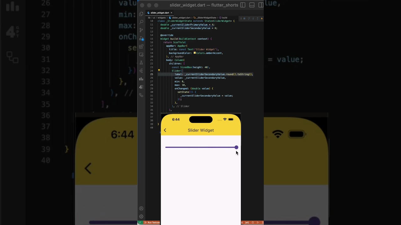 Flutter Slider Widget #shorts #flutter #flutterdeveloper #dart #opensource