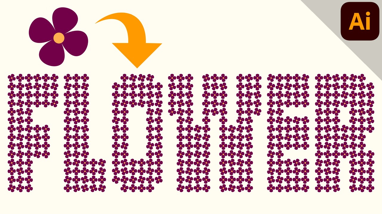 Create a Flower Pattern Text | ILLUSTRATOR TUTORIAL - TEXT EFFECT