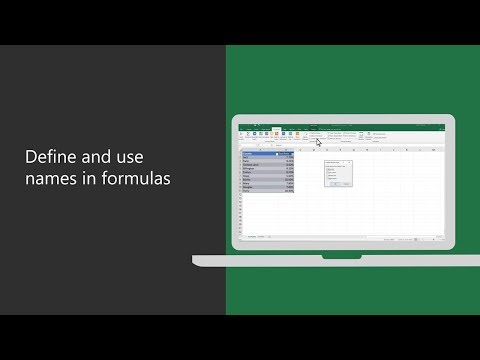 Name cells and ranges in Excel