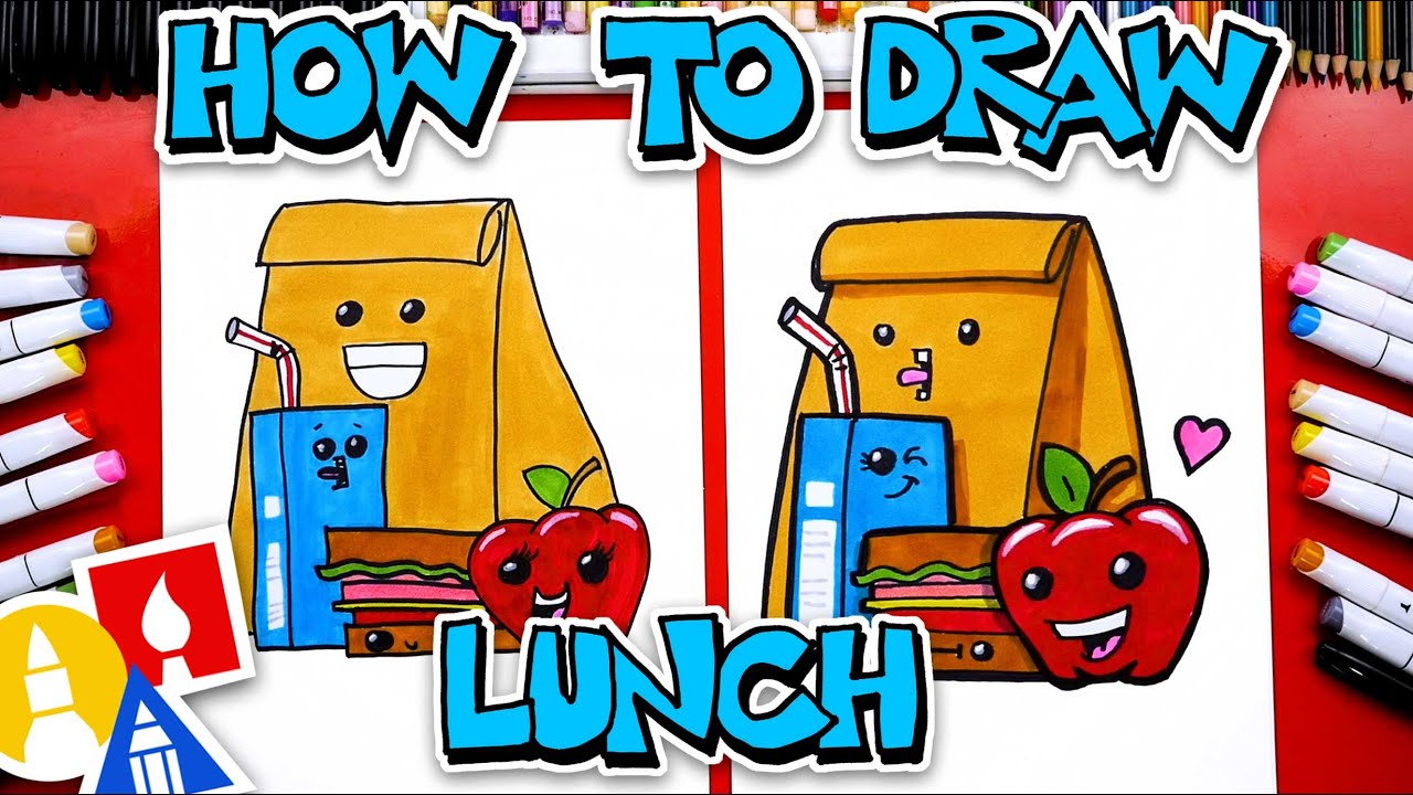 How To Draw A Funny Sack Lunch For School