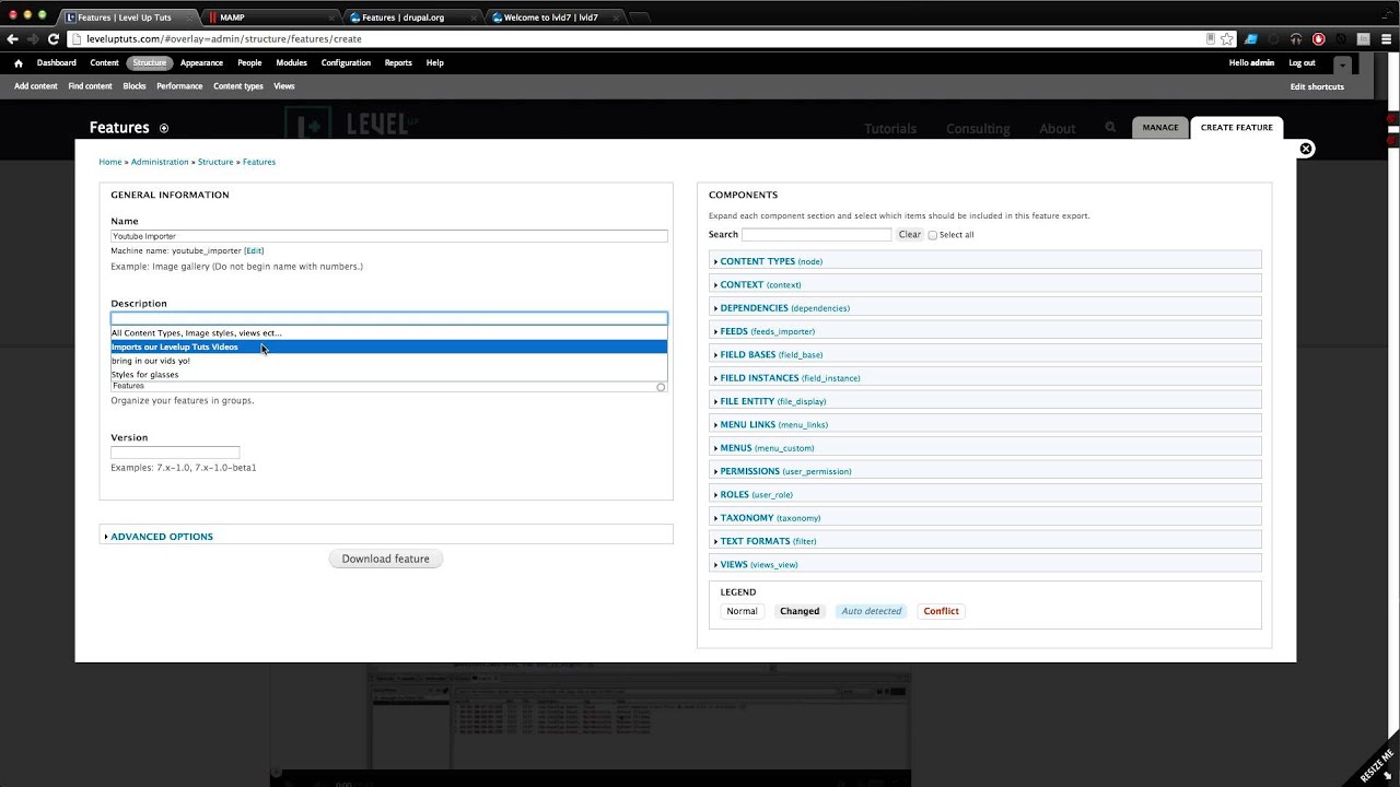 Drupal 7 Tutorials #66  - Creating a Feature Module