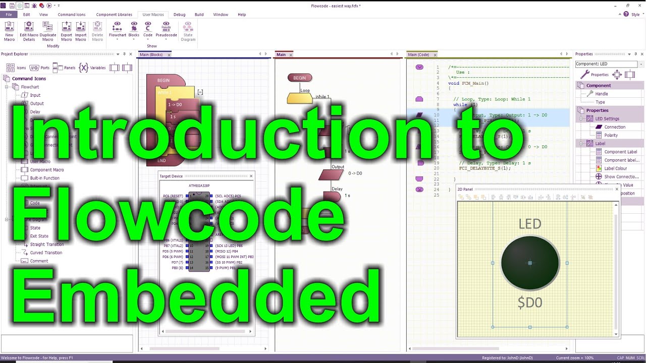 1 - Introduction to Flowcode embedded (E-blocks 3 and Flowcode V11)