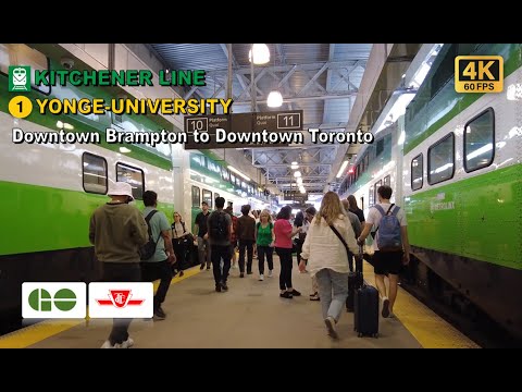 TTC & GO Transit POV Walk: Downtown Brampton to Downtown Toronto Via Union Station【4K 60FPS】