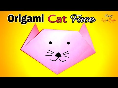 Origami Cat Face - Paper Cat - Easy Origami For Kids - Origami For Beginners - Easy Art & Crafts