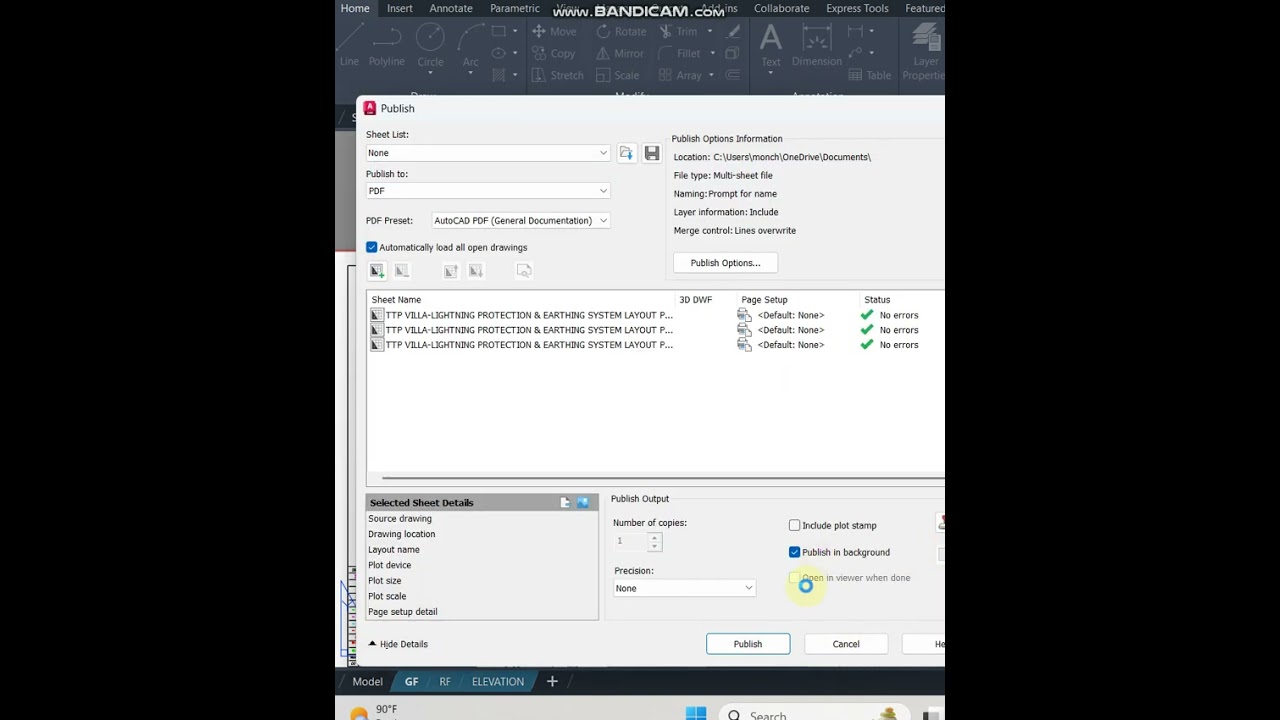 AutoCad: Plot all layout to pdf in combine one file