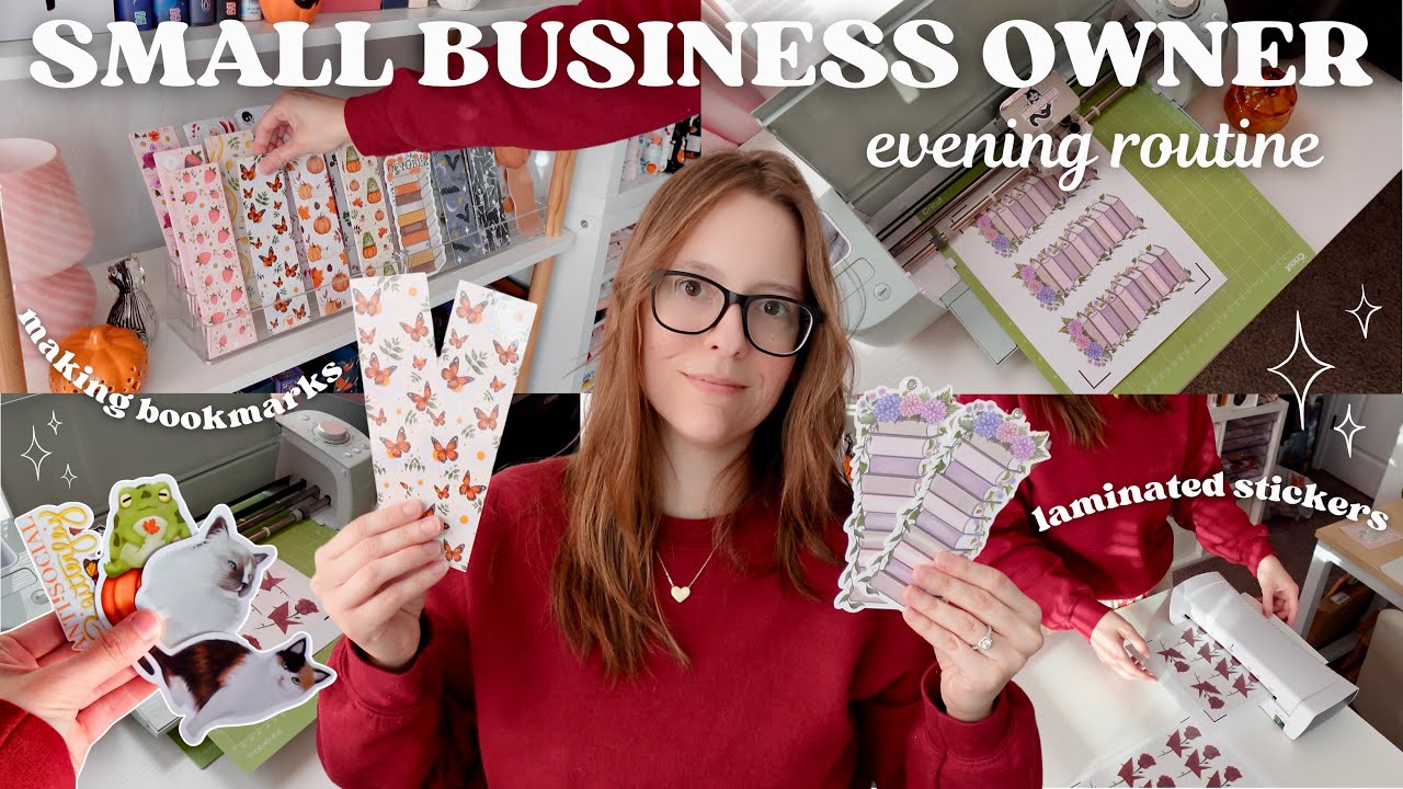 Handmade Bookmarks, Stickers, & Packing Orders ✨ after my 9-5 | small business evening routine