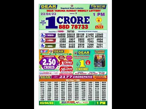 Nagaland lottery result today 1pm - 23/04/2023 - morning Nagaland State Lottery Result Pdf