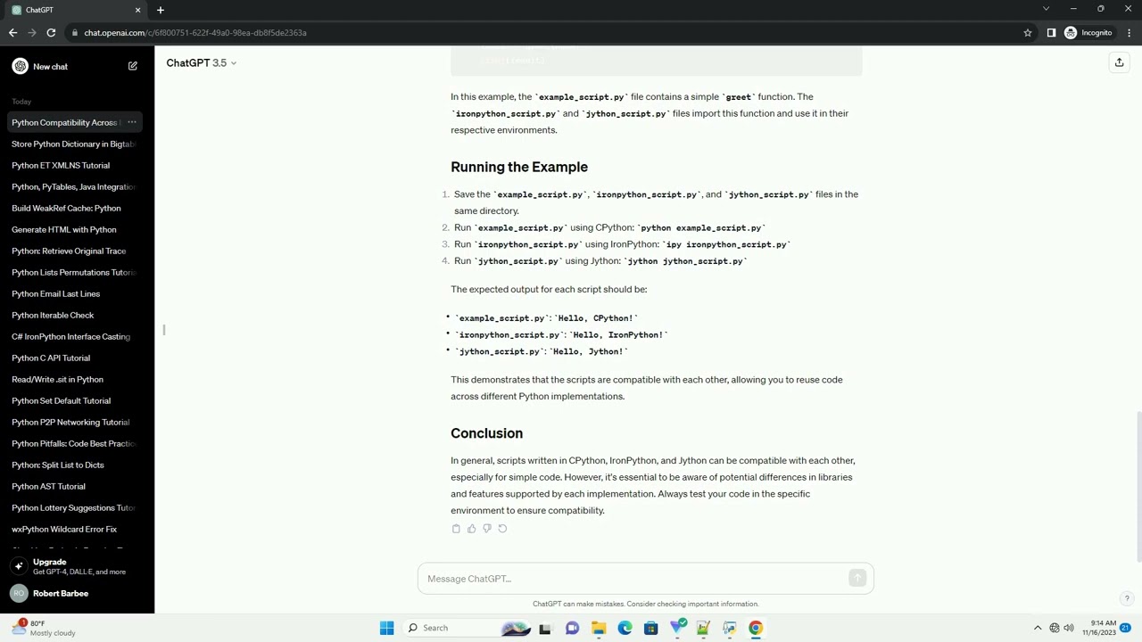 Are CPython IronPython Jython scripts compatible with each other