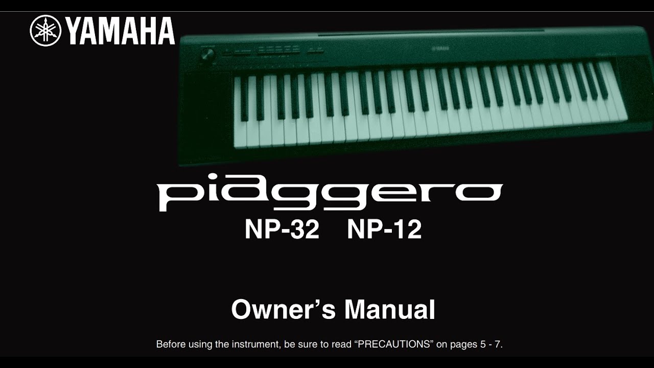 PDF-Manual only:   Yamaha Piaggero NP-12 / NP-32