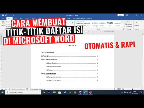 Cara Membuat Titik-titik Daftar Isi di Microsoft Word