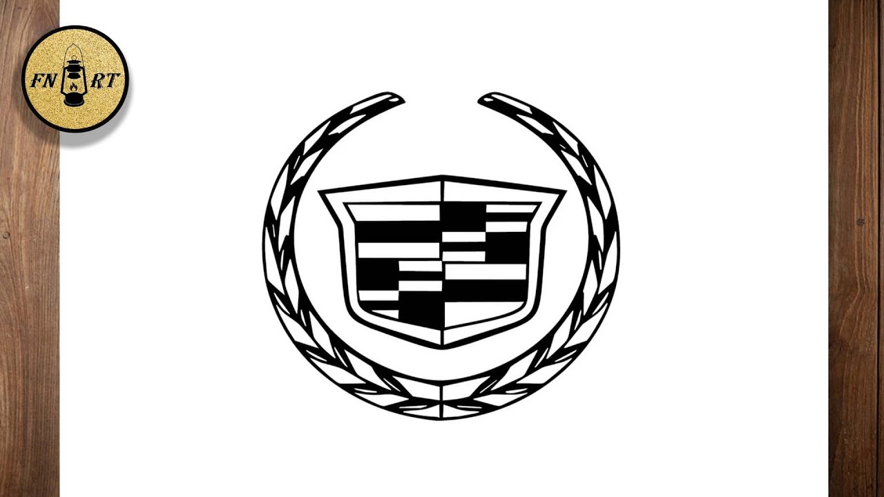 How to draw a cadillac logo easy step by step