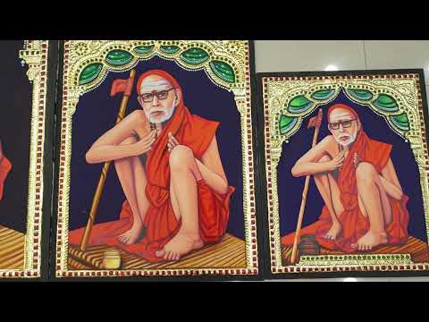 Kanchi periyavar tanjore painting | call:6383884488 | Balaji tanjore art gallery