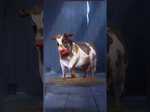 the cow is a domestic animal. #shorts #cow #cartoon