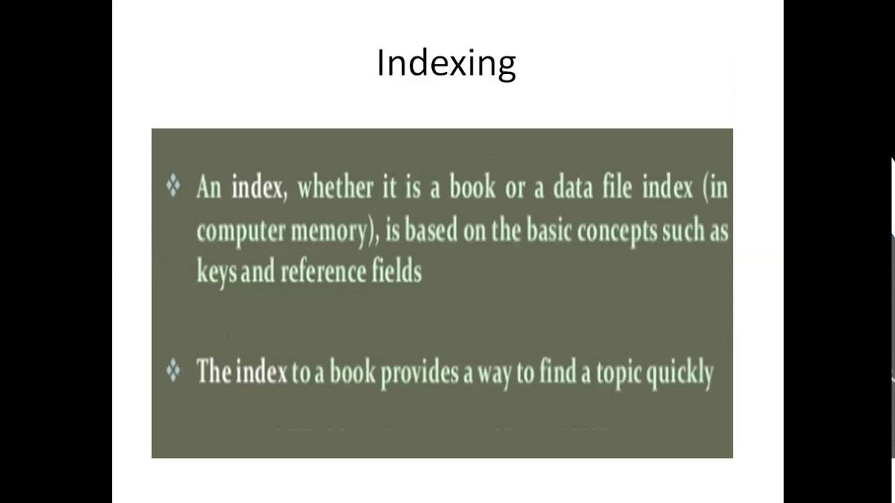 ADS Unit 5  Part 1- Indexing