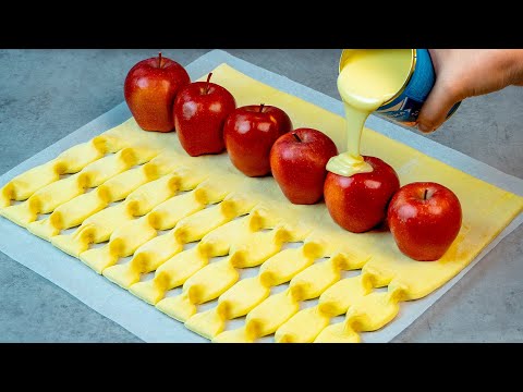 Dessert in 5 minutes! Just puff pastry and apples