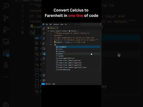 Python Program to Convert Celsius to Fahrenheit in One Line! 🔥 #Shorts #codingshorts