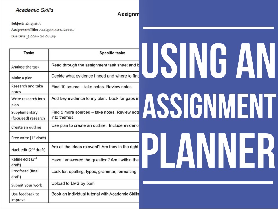Using an Assignment Planner