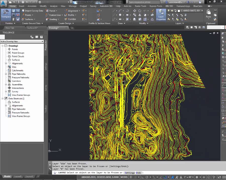 Civil 3D - Creating a surface from existing contours (Polylines)