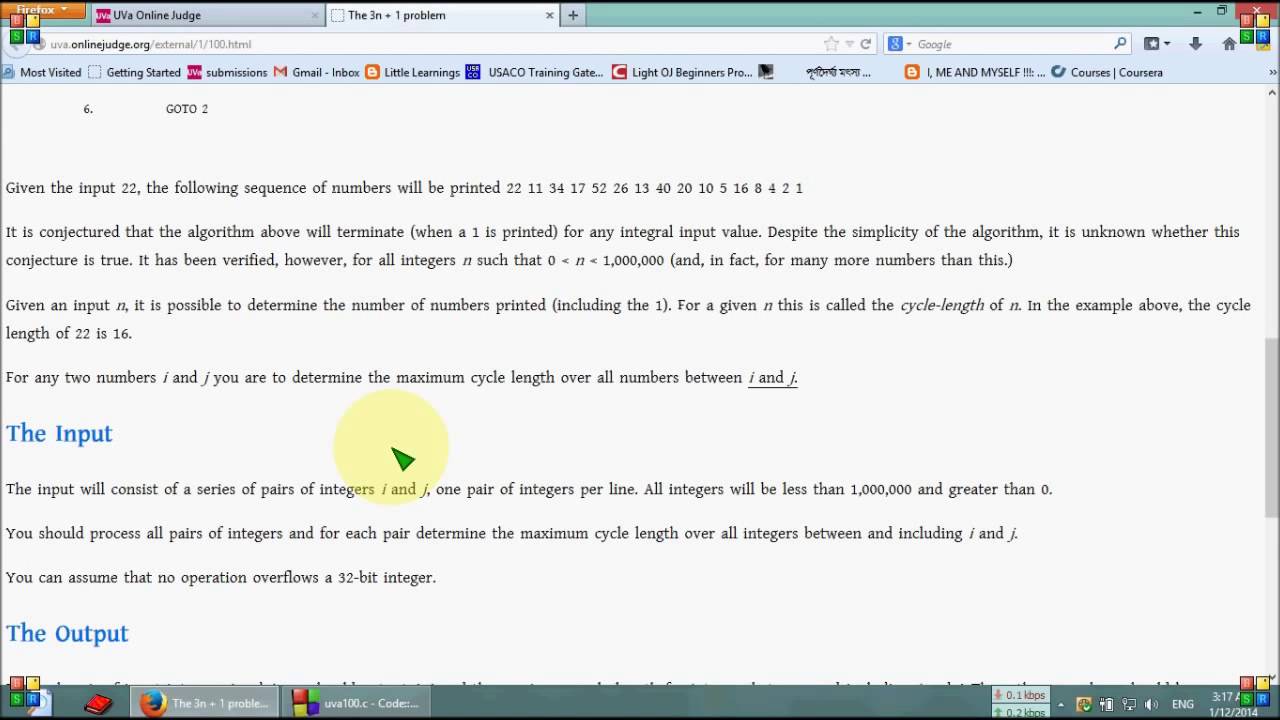 Bangla C programming tutorial  85  Function  Submit problem uva 100 HD