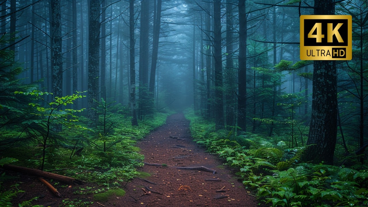 Misty Forest Path 4K Frame TV Art | Peaceful Nature Screensaver (No Music)