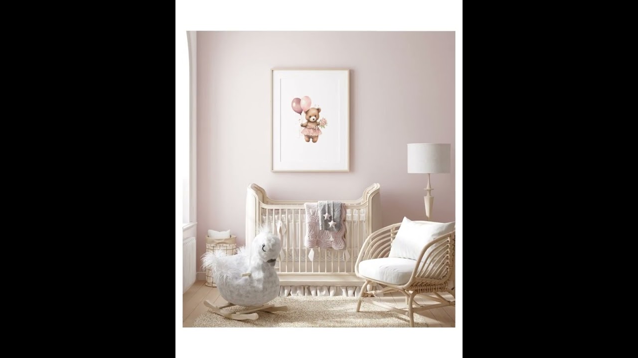Teddy Bear Balloons Nursery Print: Boho Kids Wall Art (Digital Download)