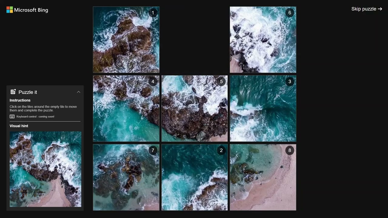 AI Solves Microsoft Bing Slide Puzzle  (ASMR)