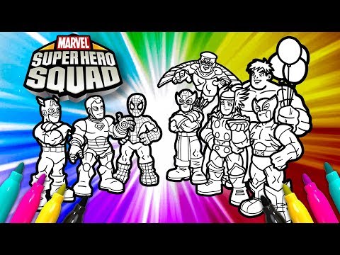 SUPER HERO SQUAD Coloring Page | Avengers Coloring Set