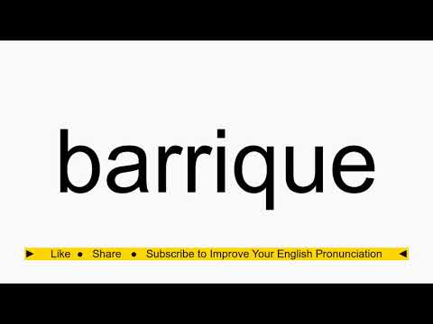 How to pronounce barrique